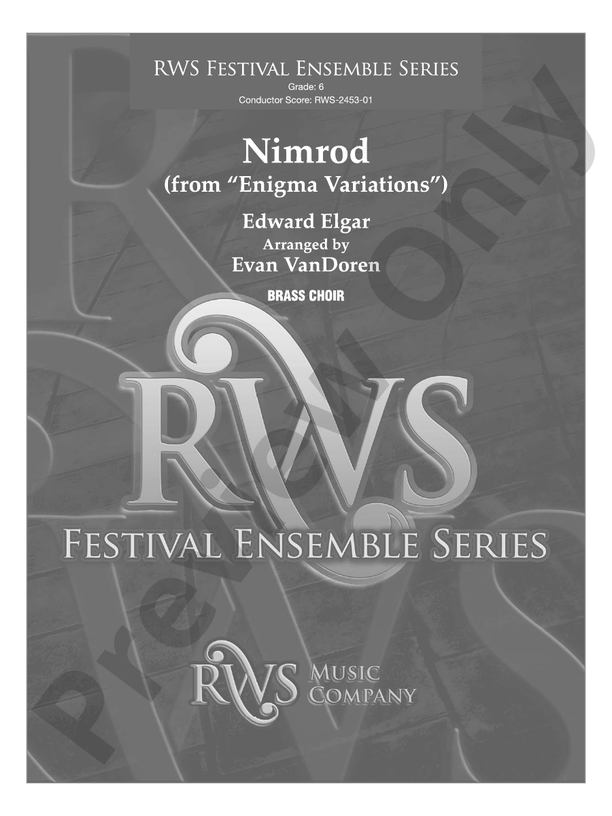 Nimrod (from "Enigma Variations"): Brass Ensemble Conductor Score ...