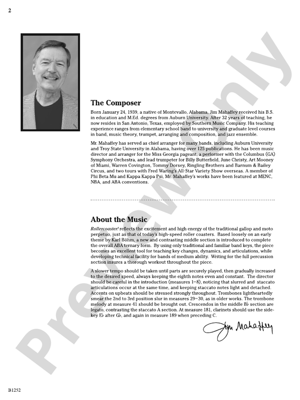 Rollercoaster!: Score: Concert Band Score: Jim Mahaffey - Digital Sheet ...