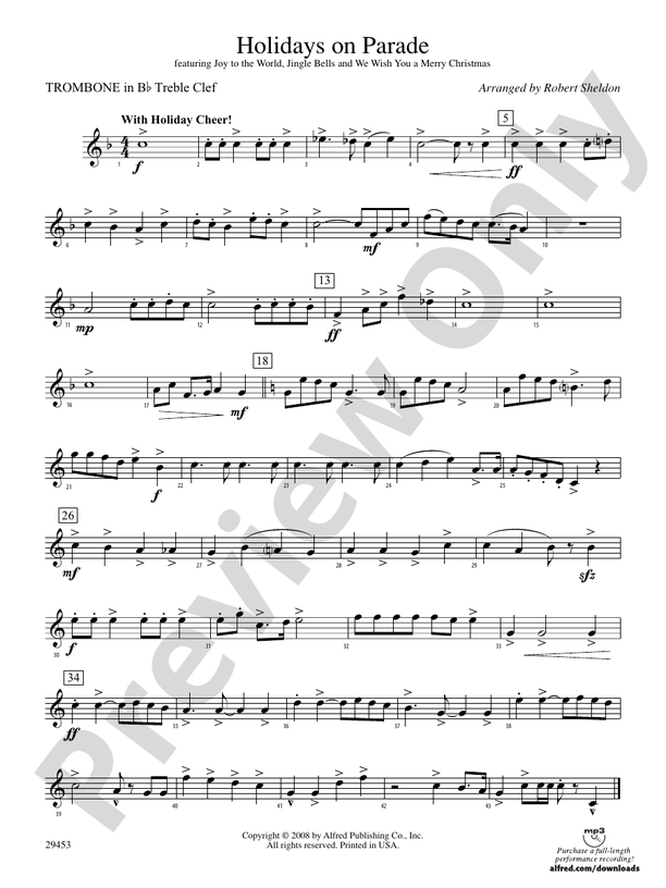 Holidays on Parade: (wp) 1st B-flat Trombone T.C.: (wp) 1st B-flat ...