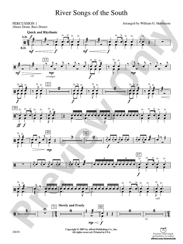 River Songs of the South: 1st Percussion: 1st Percussion Part - Digital ...