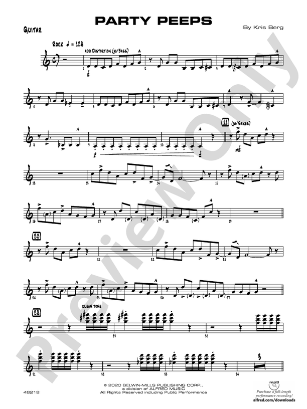 Party Peeps: Guitar: Guitar Part - Digital Sheet Music Download