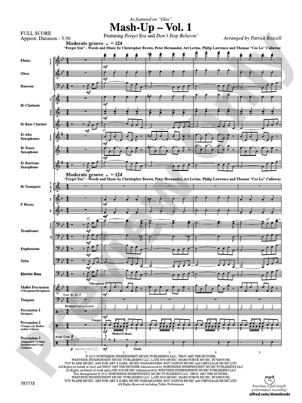 Mash-Up – Vol. 1: Score: Concert Band Score - Digital Sheet Music Download