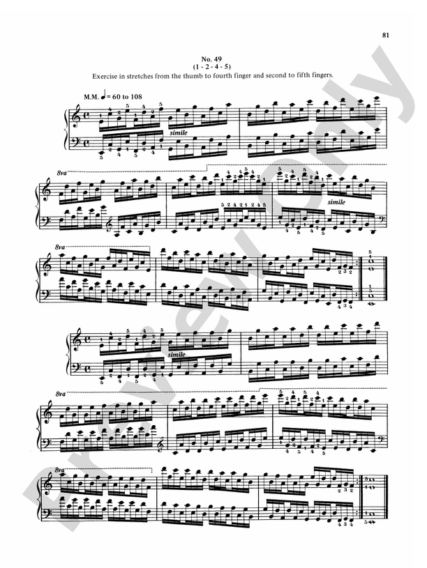 Hanon: The Virtuoso Pianist (Complete): No. 49 Part - Digital Sheet Music Download