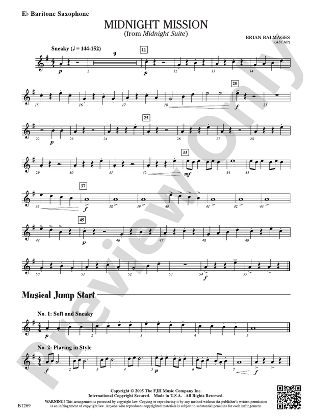 Midnight Mission (From Midnight Suite): E-flat Baritone Saxophone: E ...
