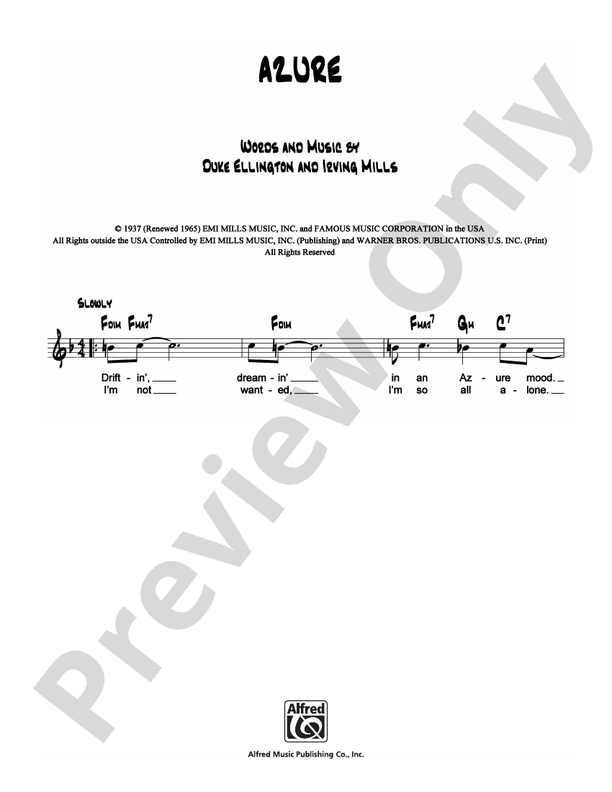 Azure: Lead Sheet: Duke Ellington - Digital Sheet Music Download