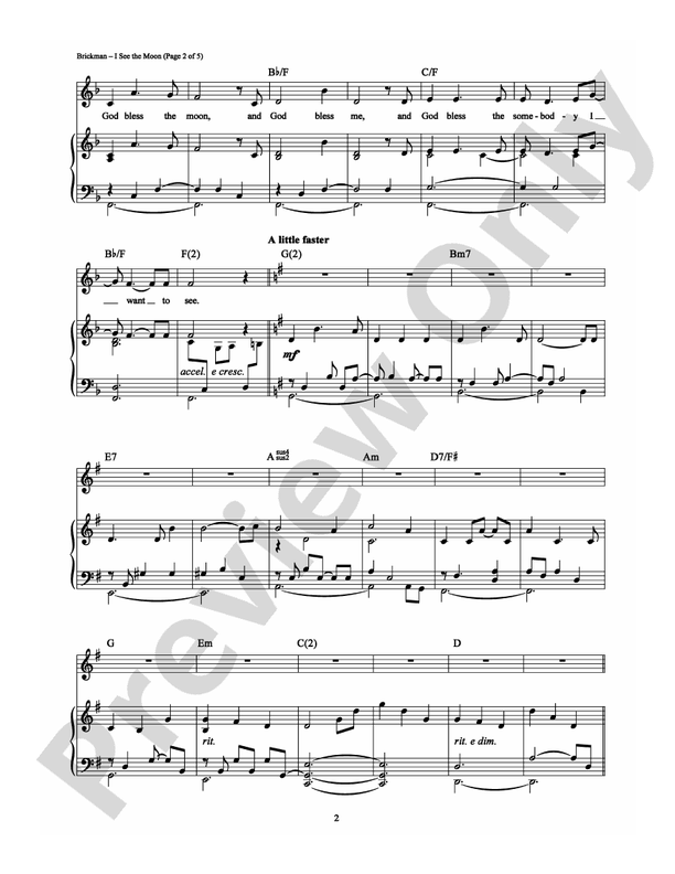 I See the Moon: Piano/Vocal/Chords: Jim Brickman - Digital Sheet Music ...