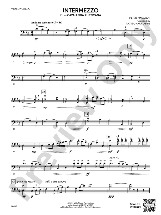 Intermezzo: Cello: Cello Part - Digital Sheet Music Download