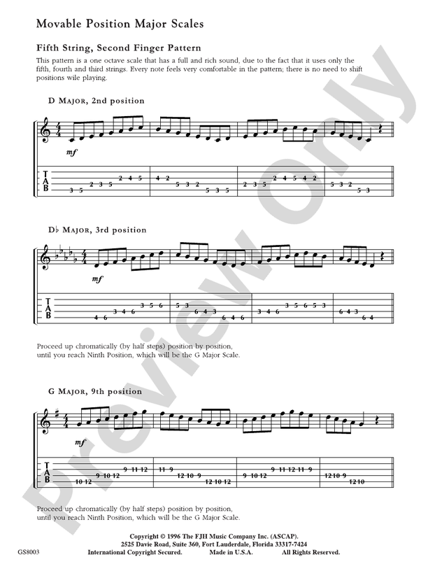 No. 3, Movable Position Major Scales: Guitar: Philip Groeber - Digital ...