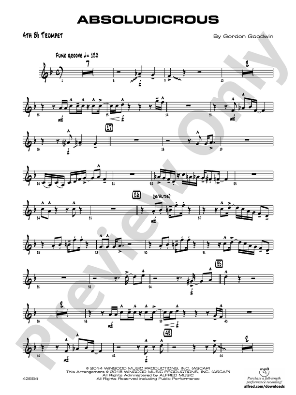 Absoludicrous: 4th B-flat Trumpet: 4th B-flat Trumpet Part - Digital ...