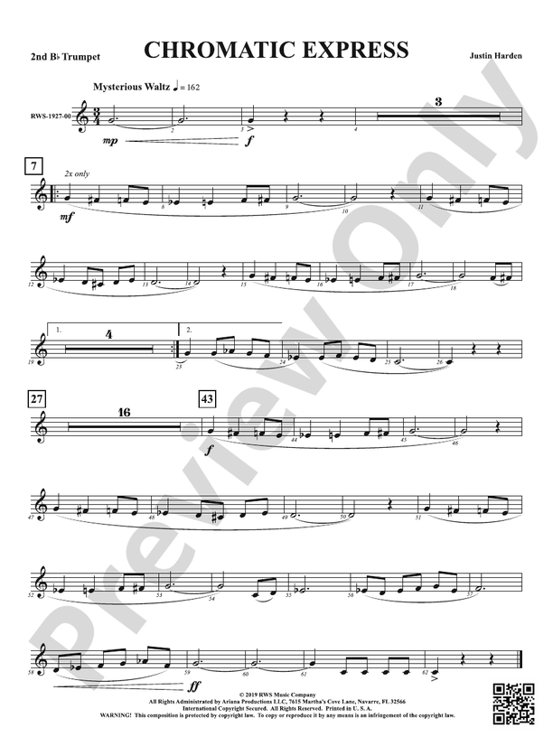 Chromatic Express: 2nd B-flat Trumpet: 2nd B-flat Trumpet Part: Justin Harden - Digital Sheet ...