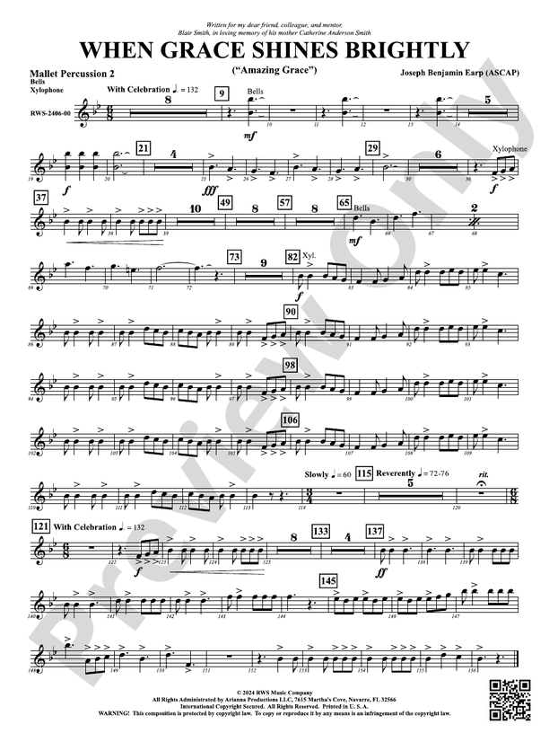 When Grace Shines Brightly - ("Amazing Grace"): 2nd Mallet Percussion ...