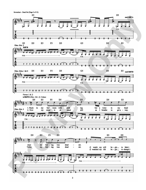 Dead Set: Guitar TAB: Sevendust - Digital Sheet Music Download