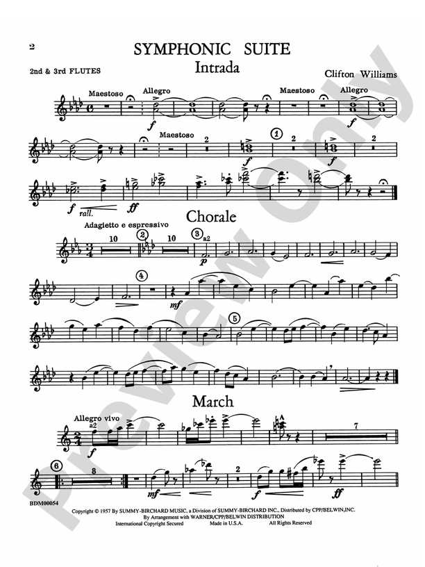 Symphonic Suite: 2nd Flute: 2nd Flute Part - Digital Sheet Music Download