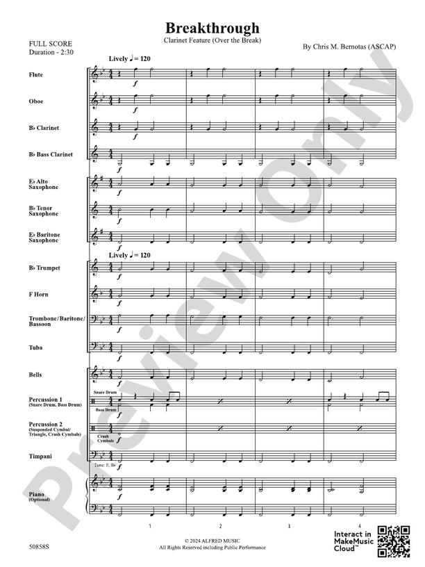 Breakthrough: Concert Band Conductor Score & Parts: Chris M. Bernotas ...