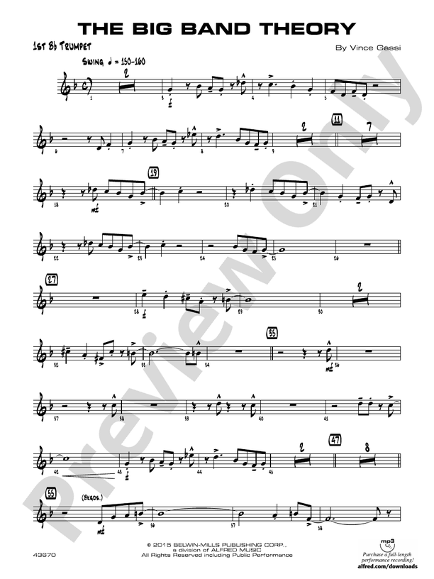 The Big Band Theory: 1st B-flat Trumpet: 1st B-flat Trumpet Part ...
