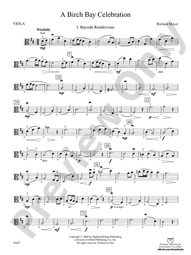 A Birch Bay Celebration: Viola: Viola Part - Digital Sheet Music Download