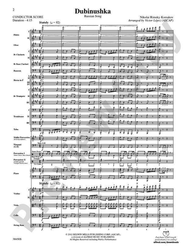 Dubinushka: Full Orchestra Conductor Score & Parts: Nikolai Rimsky ...