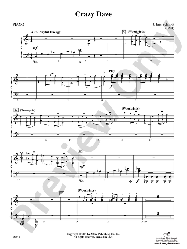 Crazy Daze: Piano Accompaniment: Piano Accompaniment Part - Digital ...