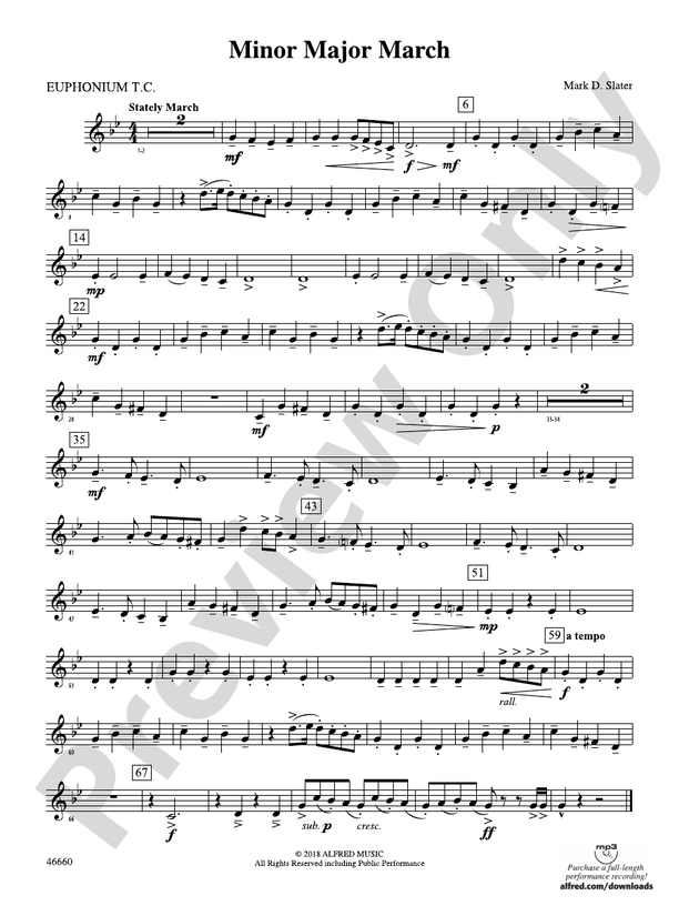 Minor Major March: Baritone T.C.: Baritone T.C. Part - Digital Sheet ...