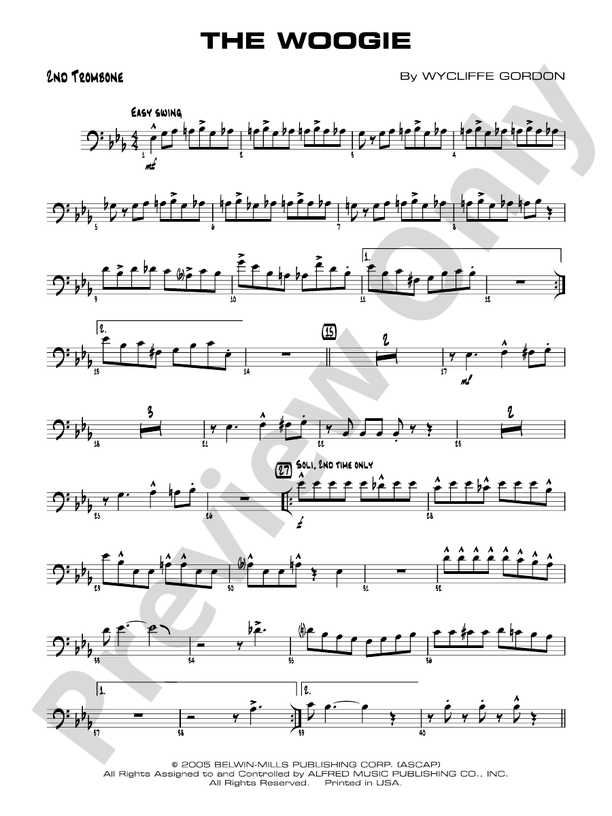 The Woogie: 2nd Trombone: 2nd Trombone Part - Digital Sheet Music Download