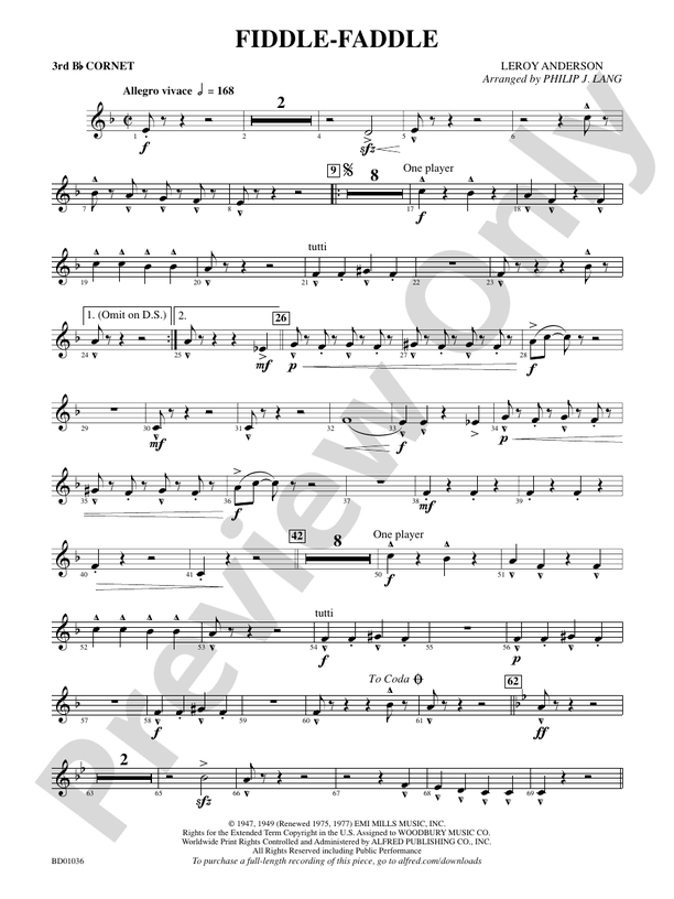 Fiddle-Faddle: 3rd B-flat Cornet: 3rd B-flat Cornet Part - Digital ...