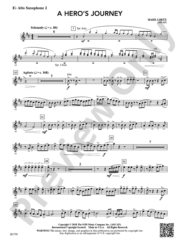 A Hero's Journey: E-flat Alto Saxophone 2: E-flat Alto Saxophone 2 Part ...