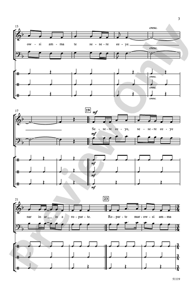 Sesere Eeye: 3-Part Mixed Choral Octavo - Digital Sheet Music Download