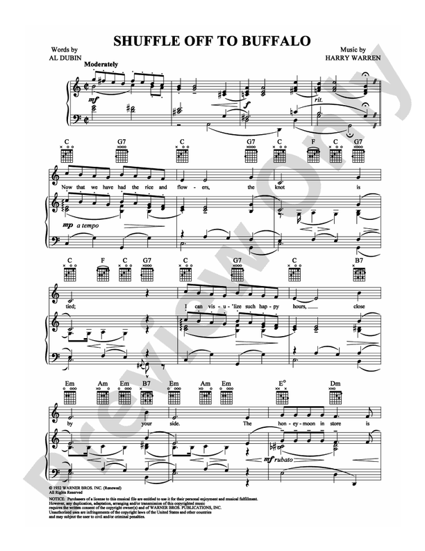 Shuffle off to Buffalo: Piano/Vocal/Chords: Harry Warren - Digital ...