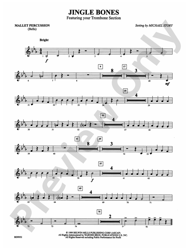 Jingle Bones: Mallets: Mallets Part - Digital Sheet Music Download