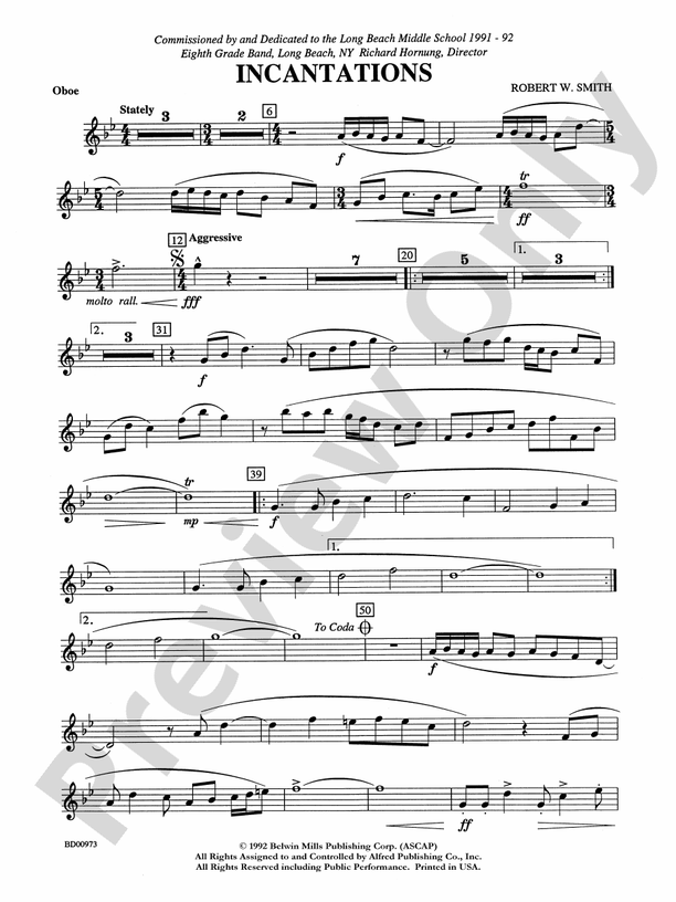 Incantations: Oboe: Oboe Part - Digital Sheet Music Download