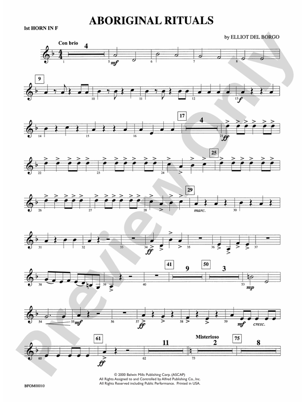 Aboriginal Rituals: 1st F Horn: 1st F Horn Part - Digital Sheet Music ...