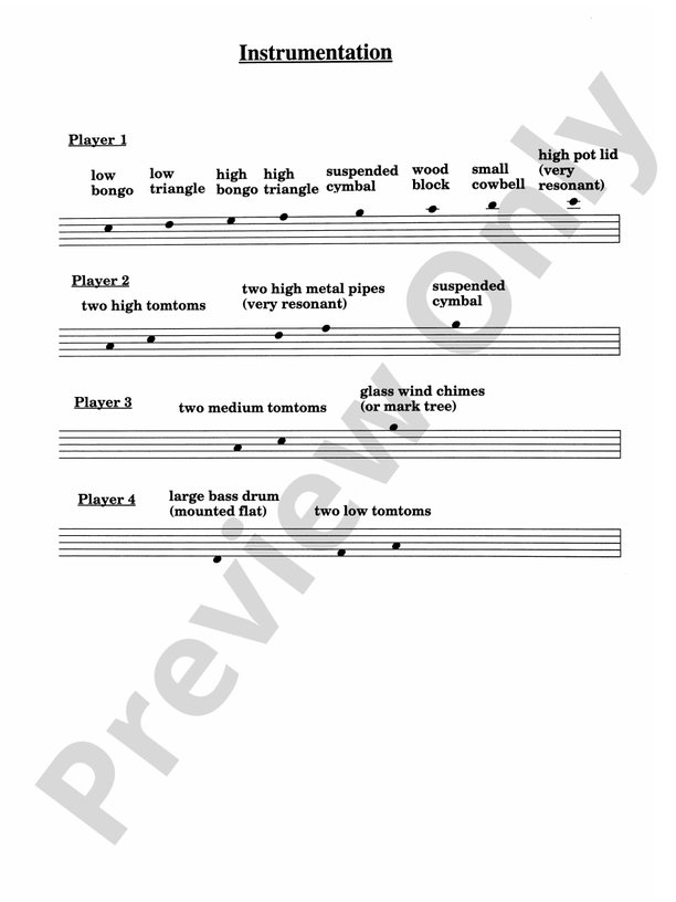 Four on the Floor: INST: Instrumentation Part - Digital Sheet Music ...