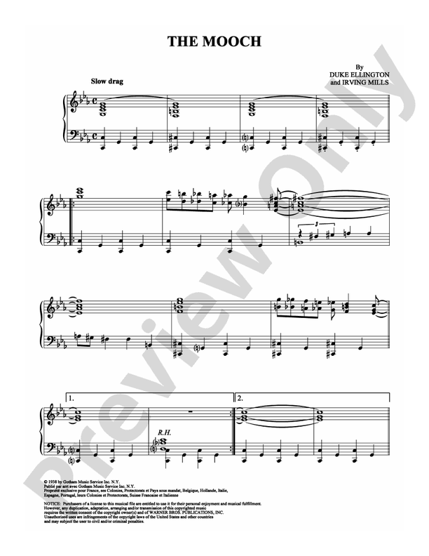 The Mooch: Piano: Duke Ellington - Digital Sheet Music Download