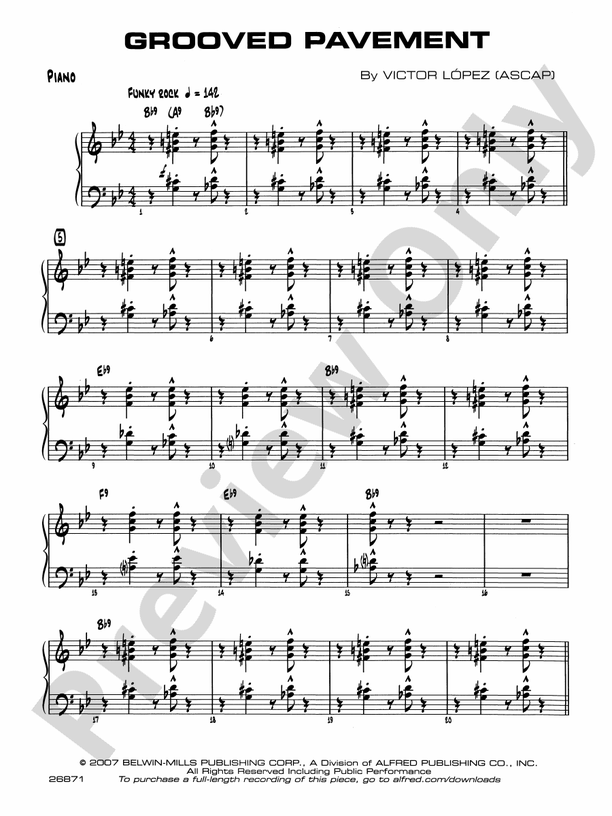 Grooved Pavement: Piano Accompaniment: Piano Accompaniment Part ...