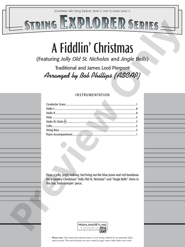 A Fiddlin' Christmas: Score: String Orchestra Score - Digital Sheet ...