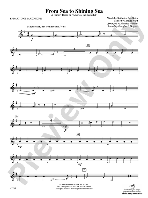 From Sea to Shining Sea: E-flat Baritone Saxophone: E-flat Baritone ...