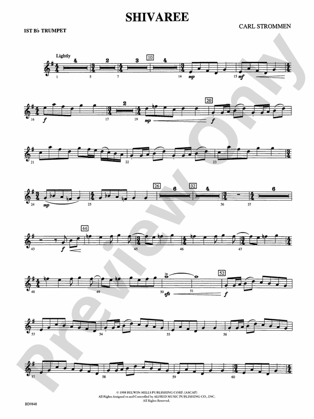 Shivaree: 1st B-flat Trumpet: 1st B-flat Trumpet Part - Digital Sheet ...