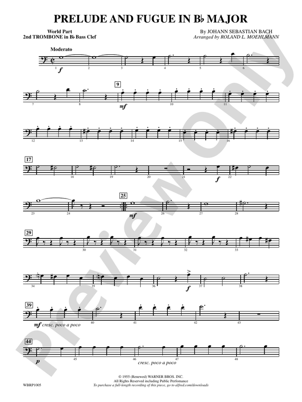 Prelude and Fugue in B-Flat Major: (wp) 2nd B-flat Trombone B.C.: (wp) 2nd B-flat Trombone B.C ...