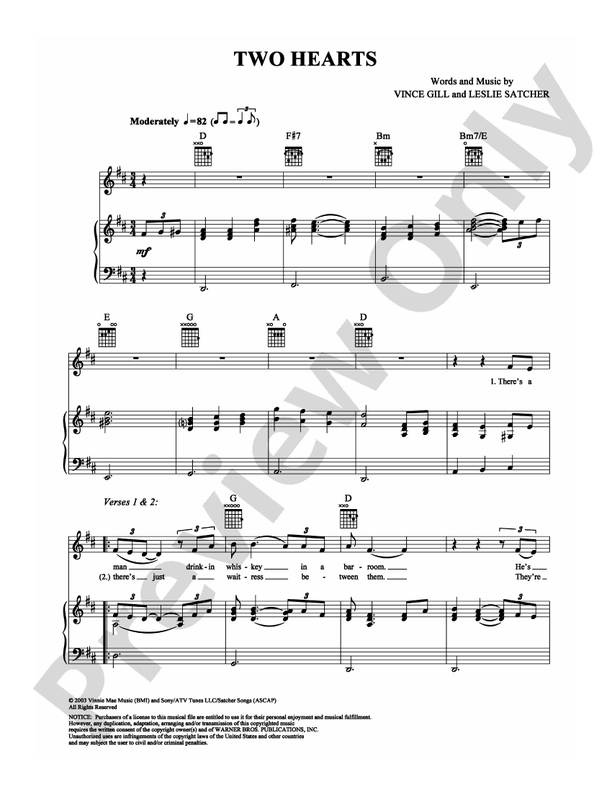Two Hearts: Piano/Vocal/Chords: Vince Gill - Digital Sheet Music Download