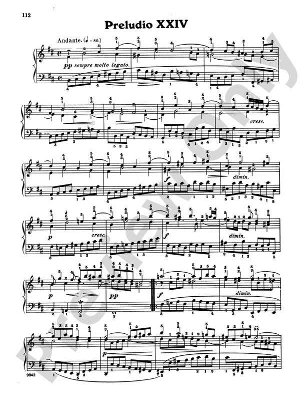 Bach: The Well-Tempered Clavier (Volume I) (Ed. Carl Czerny): 24. Prelude and Fugue Part ...