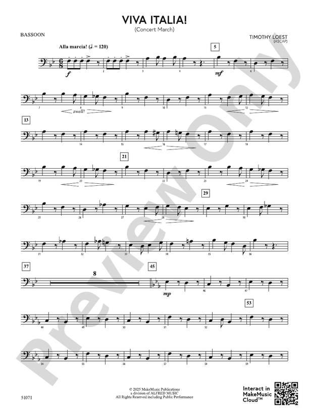 Viva Italia!: Bassoon: Bassoon Part - Digital Sheet Music Download