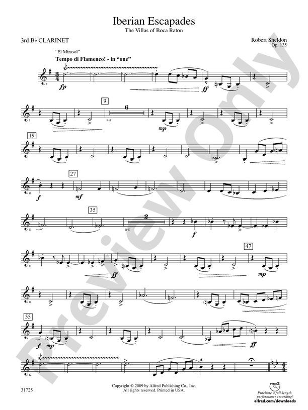 Iberian Escapades: 3rd B-flat Clarinet: 3rd B-flat Clarinet Part - Digital Sheet Music Download