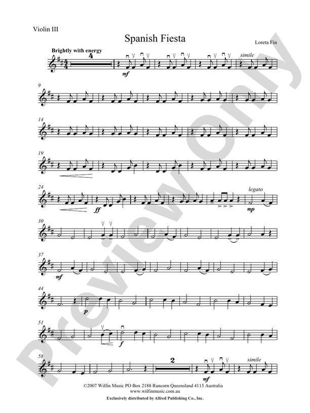 Spanish Fiesta: 3rd Violin (Viola [TC]): 3rd Violin (Viola [TC]) Part ...