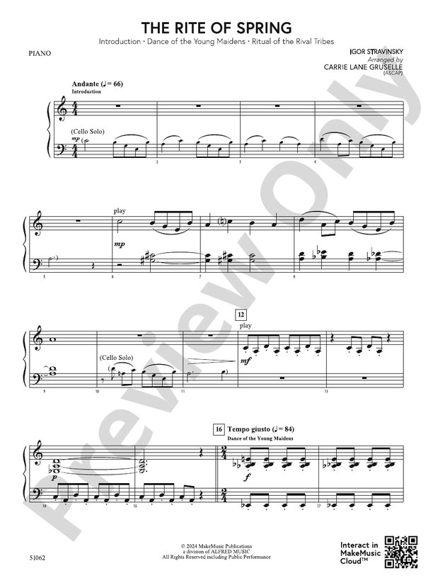 The Rite of Spring: Piano Accompaniment: Piano Accompaniment Part ...