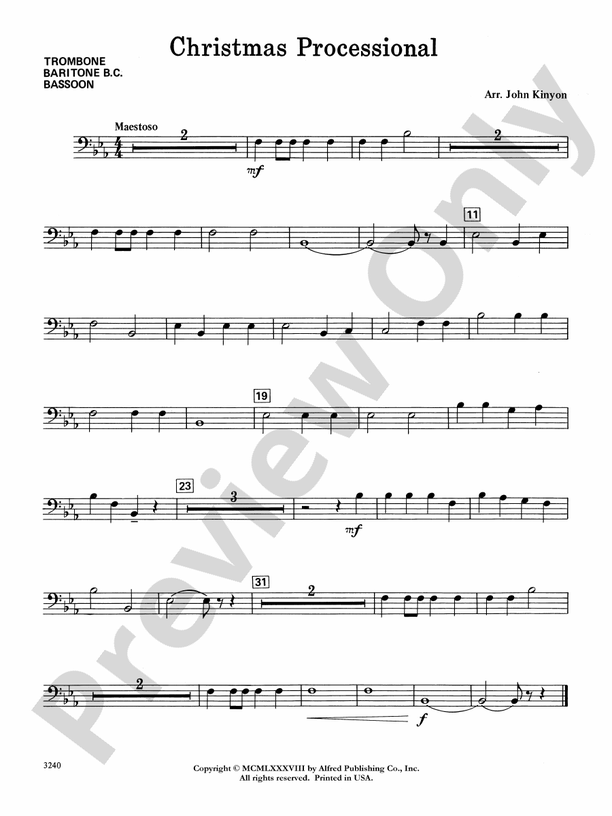 Christmas Processional: 1st Trombone: 1st Trombone Part - Digital Sheet ...