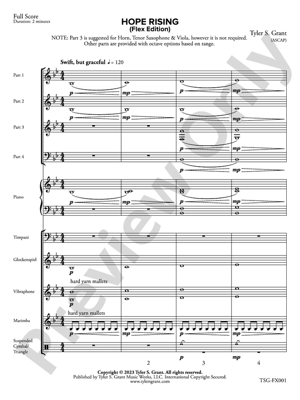 Hope Rising : Score: Concert Band Score - Digital Sheet Music Download
