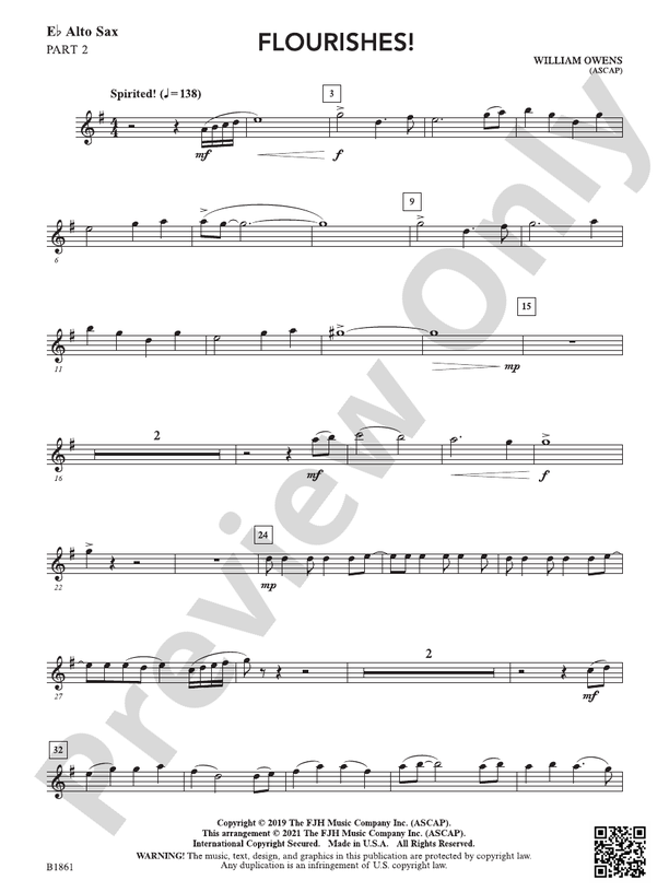 Flourishes!: Part 2 - E-flat Alto Sax: Part 2 - E-flat Alto Sax Part: William Owens - Digital ...