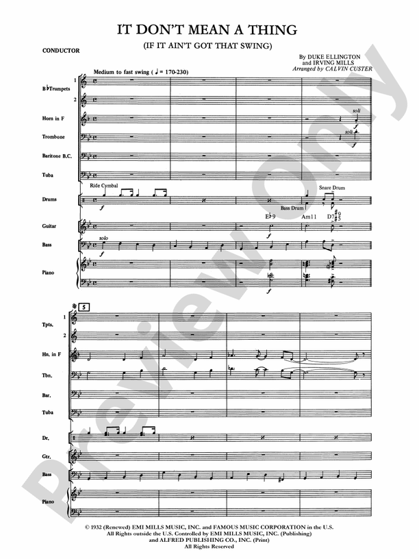 It Don't Mean a Thing (If It Ain't Got That Swing): Brass Choir: Duke ...