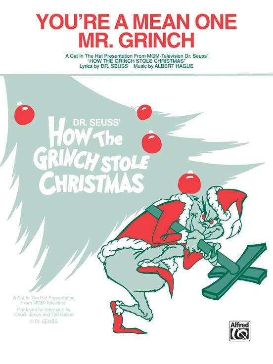 You're a Mean One, Mr. Grinch: Piano/Vocal/Chords Sheet: Albert Hague ...