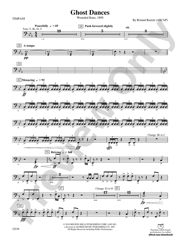 Ghost Dances: Timpani: Timpani Part - Digital Sheet Music Download